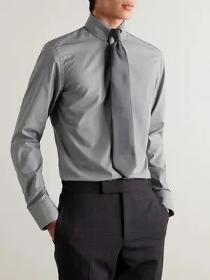 TOM FORD Slim-fit Gingham Cotton-poplin Shirt