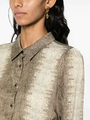 TWINSET Lizard Skin Effect Button-up Shirt