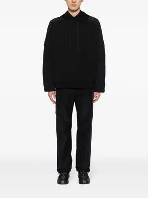 SPOONYARD Logo-patch Panelled Hoodie - Black