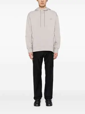 SPOONYARD Cotton Hoodie With Lace-up Detailing - Neutrals