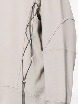 SPOONYARD Cotton Hoodie With Lace-up Detailing - Neutrals