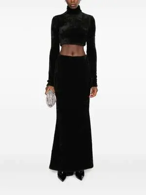 Andamane Faux-shearling Maxi Skirt