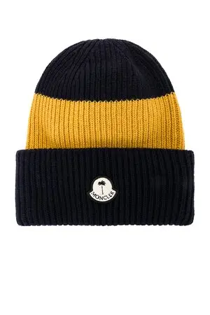Moncler X Palm Angels Beanie - Navy Yellow Stripe