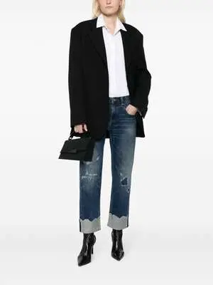 R13 Ripped Straight-leg Jeans - Blue