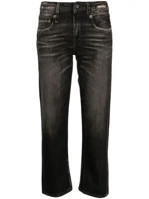 R13 Distressed-effect Cropped Jeans - Grey