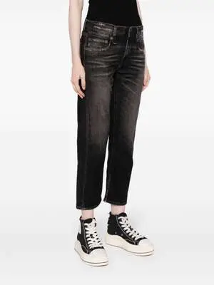 R13 Distressed-effect Cropped Jeans - Grey
