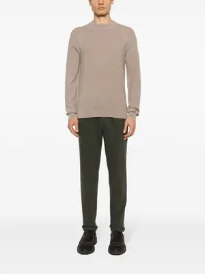 BRIGLIA 1949 Logo-patch Tapered Trousers - Green
