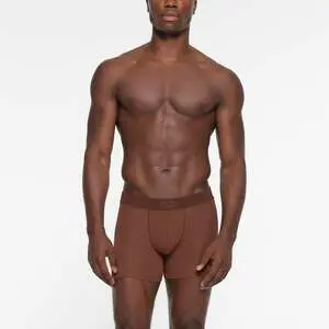 SKIMS Cotton Mens 3 Inch Boxer Brief Brandy