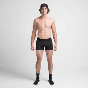 SKIMS Cotton Mens 3 Inch Boxer Brief Onyx