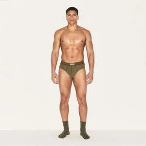 SKIMS Cotton Mens Brief Army