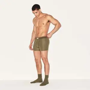 SKIMS Cotton 3 Inch Boxer Brief 3 Pack - Army Multi