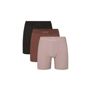 SKIMS Mens 5" Boxer Brief 3 Pack | Blue | Xs | Cotton Fawn Multi