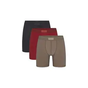 SKIMS Mens 5" Boxer Brief 3 Pack | Blue | Xs | Cotton Merlot Multi