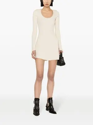 COURREGES Logo-embroidered Rib Knit Dress