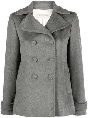 BLANCA VITA Notched-lapel Pea Coat