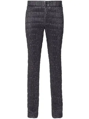 FERRAGAMO Metallic-finish Padded Trousers - Black