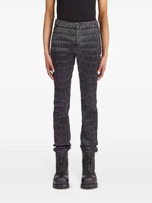 FERRAGAMO Padded Metallic Finish Trousers
