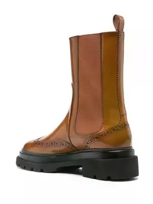Santoni Leather Chelsea Boots