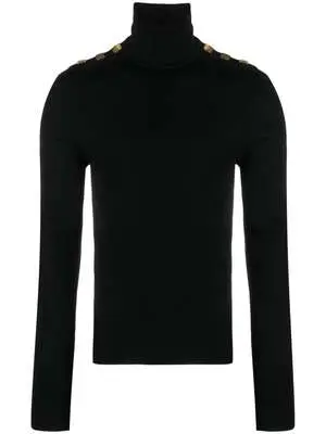 Balmain Decorative-buttons Wool Jumper - Black