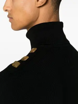 Balmain Decorative-buttons Wool Jumper - Black