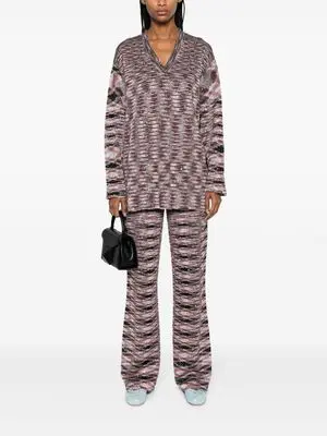 Missoni Patterned Intarsia Knit Flared Trousers