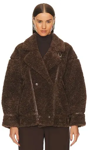 LAMARQUE Badu Faux Fur Jacket - Brown