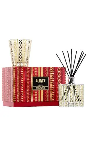 NEST NEW YORK Holiday Classic Candle & Reed Diffuser Set In Red