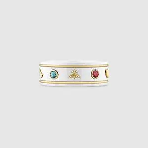 Gucci Icon 18k Ring With Gemstones - Yellow Gold