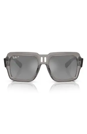 Ray-ban 54mm Gradient Polarized Square Sunglasses - Transparent Grey