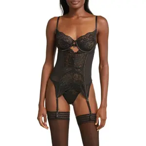 COQUETTE Lace Underwire Bustier - Black