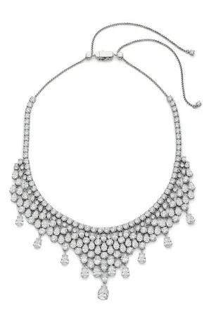 Nadri Cubic Zirconia Collar Necklace - Rhodium