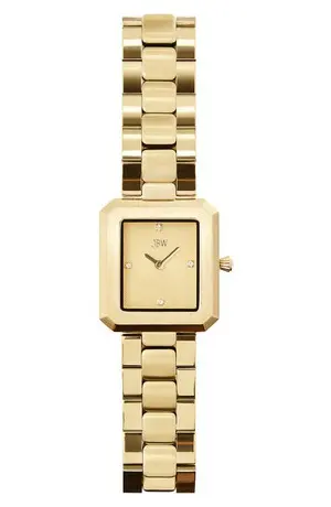JBW Arc Single Essential Lab-created Diamond Bracelet Watch - 18k Gold