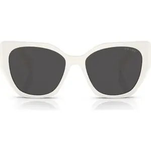 Prada 53mm Cat Eye Sunglasses - Bone