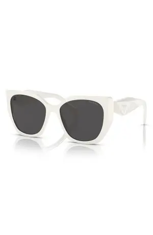 Prada 53mm Cat Eye Sunglasses - Bone