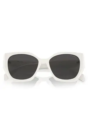 Prada 53mm Cat Eye Sunglasses - Bone