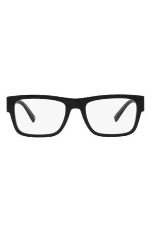 Prada 54mm Rectangular Eyeglasses - Black