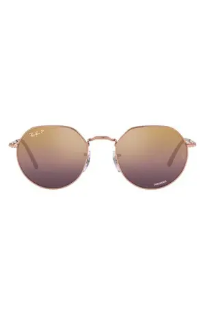 Ray-ban Jack 51mm Gradient Polarized Sunglasses - Rose Gold