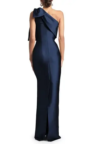 Sachin & Babi Bonnie One-shoulder Gown - Midnight Sky