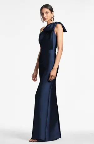 Sachin & Babi Bonnie One-shoulder Gown - Midnight Sky