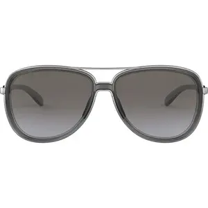Oakley Split Time Aviator Sunglasses - Velvet Black/ Prizm Grey Grad