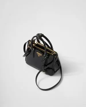 Prada Galleria Mini Patent Leather Bag - Black