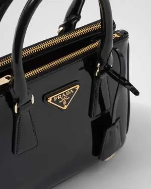 Prada Galleria Mini Patent Leather Bag - Black