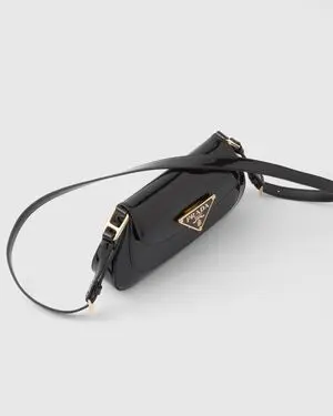 Prada Patent Leather Shoulder Bag - Black | Editorialist