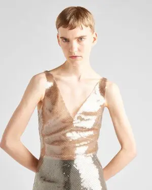 prada embroidered tulle dress PRADA FW 1999 GEM EMBELLISHED TULLE RUNWAY DRESS main image 1
