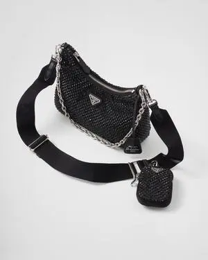 Prada Re-edition 2005 Satin Bag With Crystals