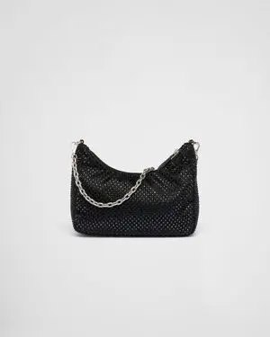 Prada Re-edition 2005 Satin Bag With Crystals