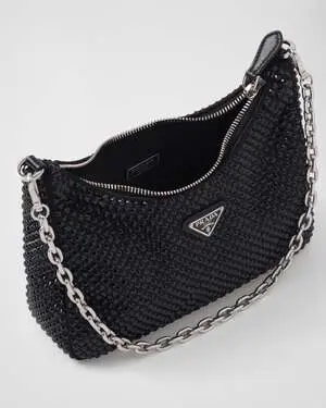Prada Re-edition 2005 Satin Bag With Crystals