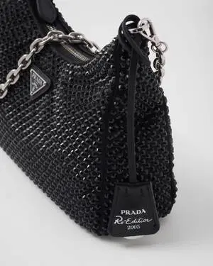 Prada Re-edition 2005 Satin Bag With Crystals