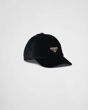 Prada Velvet Baseball Cap - Black