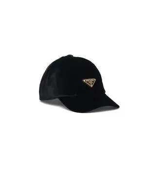 Prada Velvet Baseball Cap - Black